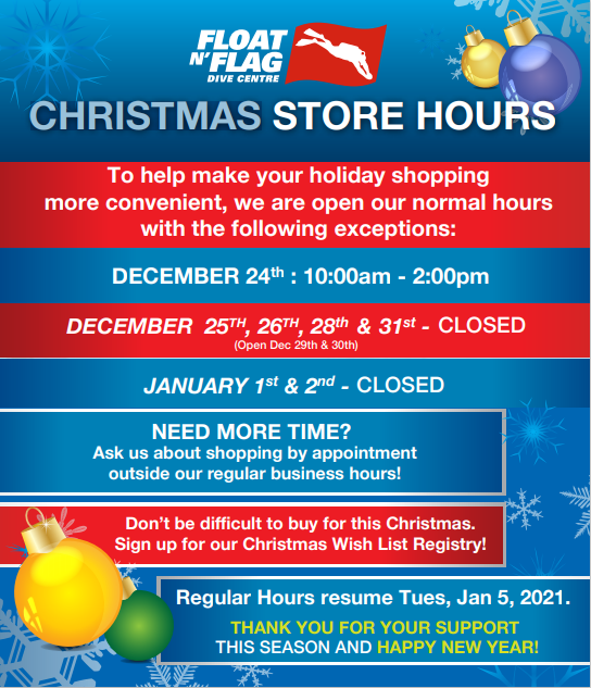 Contact us at Float N' Flag Dive Centre